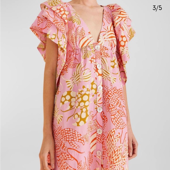 FARM Rio | Dresses | Farm Rio Pink And Orange Buttondown Dress | Poshmark